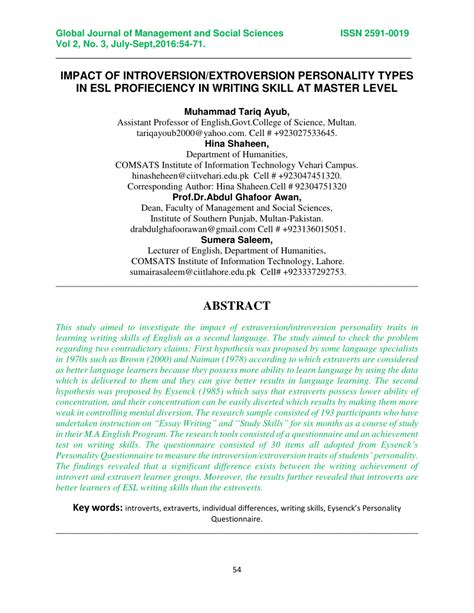 Pdf Global Journal Of Management And Social Sciences Impact Of