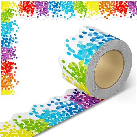 Buy Rainbow Confetti Border Trim Bulletin Borders Stickers 66 Ft Back To School Decoration