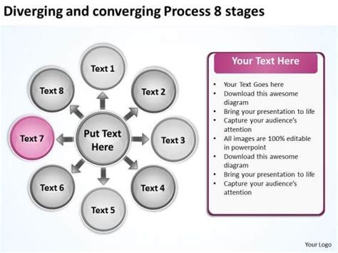 diverging and converging process 8 stages ppt circular flow motion