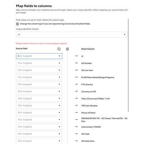 Data Shuttle Input Not Working At All Source Field Not Mapped Smartsheet Community