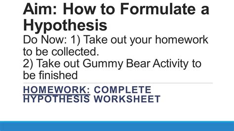 Hypothesis Worksheet