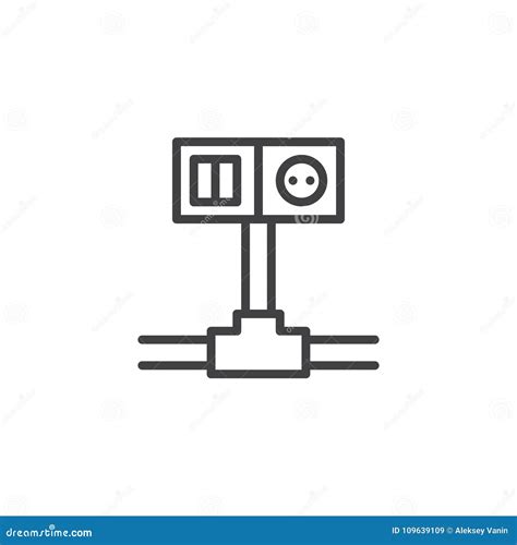 Wiring Switch And Socket Line Icon Stock Vector Illustration Of Pixel Logo 109639109
