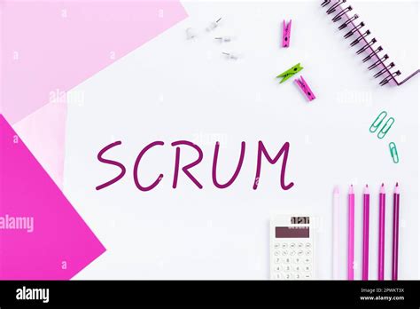 Writing Displaying Text Scrum Word Written On Handwriting As Distinct