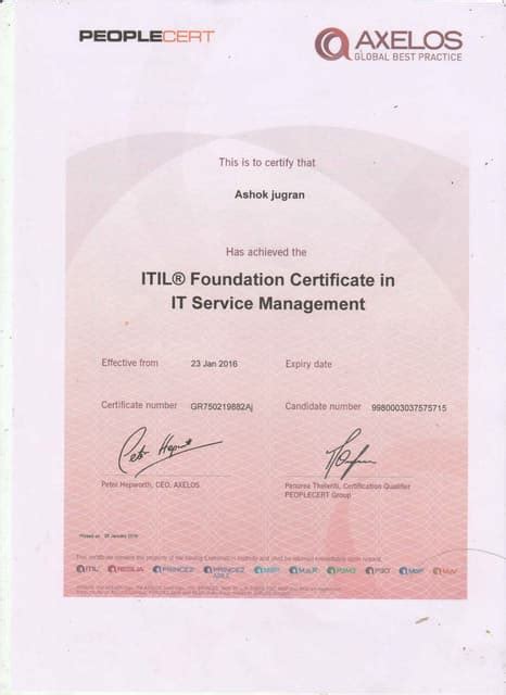 Itil Certificate Pdf