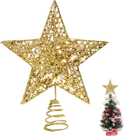6 Inch Christmas Tree Topper Mini Gold Star Tree Topper Small Christmas