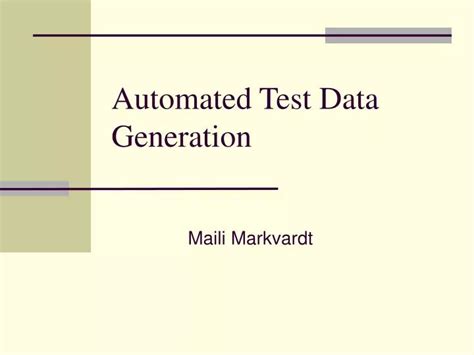 Ppt Automated Test Data Generation Powerpoint Presentation Free