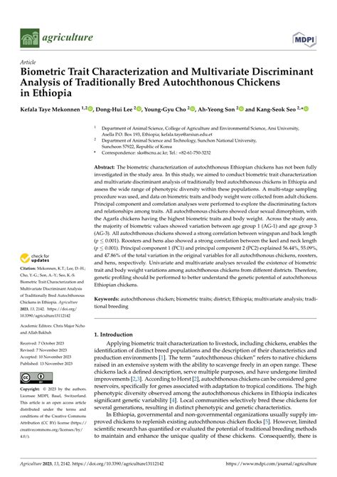 Pdf Biometric Trait Characterization And Multivariate Discriminant