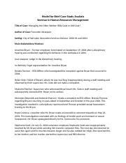 Case Study Sexual Harassment Ch Docx Model For Brief Case Study Analysis Seminar In Human