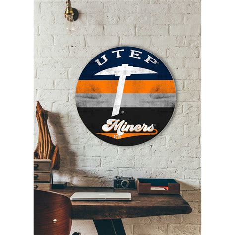 Utep Miners 20 X 20 Retro Logo Circle Sign