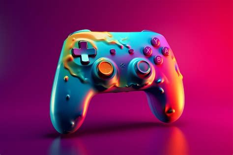 Premium Ai Image A Colorful Game Controller 3d Rendering With