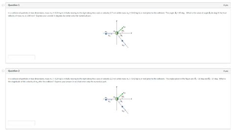 Solved D Question O Pts In A Collision Of Particles In Two Chegg