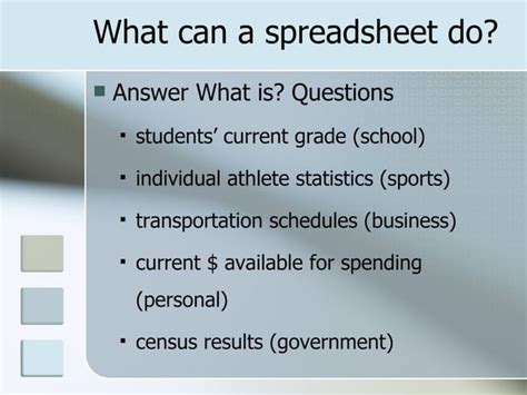 Spreadsheet Fundamentals Ppt