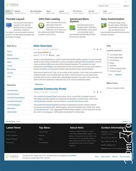 Joomshaper Helix V1 9 0 универсальный шаблон для Joomla