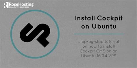 Install Cockpit On Ubuntu 1604 Rosehosting