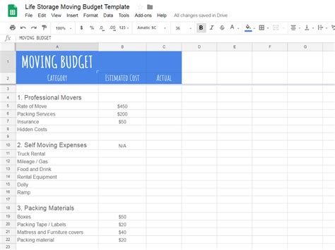 Relocation Budget Template Content Calendar Template