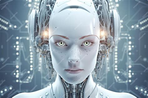 Premium Ai Image Ai Female Robot Face Of Artificial Intelligence Generative Aixa