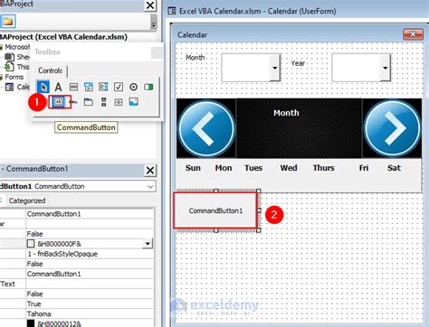 how to create calendar using vba in excel with easy steps