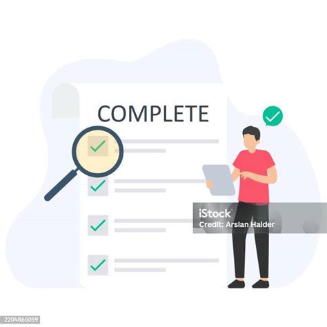 Completing Task Or Checklist For Completed Tasks Project Checkbox Or Achievement List And