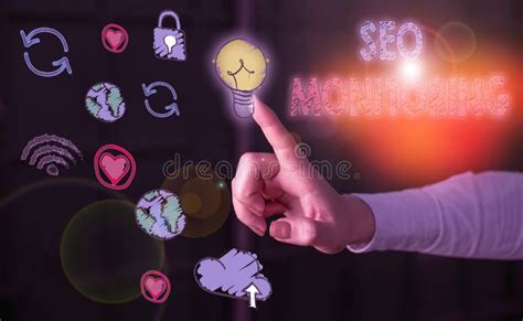 Handwriting Text Seo Monitoring Concept Meaning The Process Of Optimizing The Visibility Of