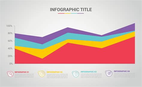 Area Chart Infographic With Modern Style And Color With Step Vector Art At Vecteezy