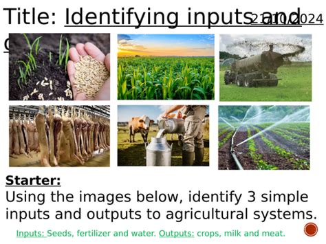 inputs and outputs in agriculture teaching resources