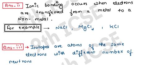 Class 9th Icse Chemistry Atomic Structure Important Questions