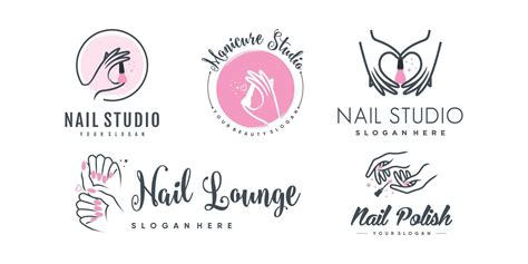 Nail Logo Design For Beauty With Creative Element Concept Premium Vector 9796912 Vector Art At