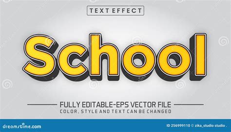 School Text Effect Editable Style Text Effect Stock Vector Illustration Of Typeset Lettering