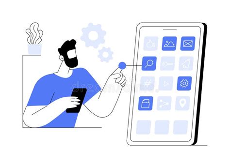 Native Mobile App Abstract Concept Vector Illustration Stock Vector