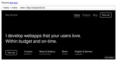 responsive website tester with react codesandbox