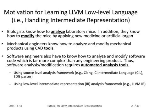 Ppt Tutorial For Llvm Intermediate Representation Powerpoint