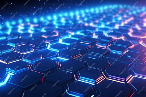 Premium Ai Image 3d Rendering Of Abstract Technology Background With Hexagons In Blue Light