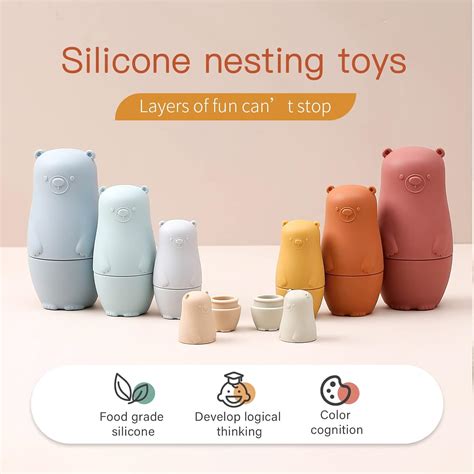 Buy Macabaka 8 Pieces Silicone Bear Shaped Nesting Dolls Cute