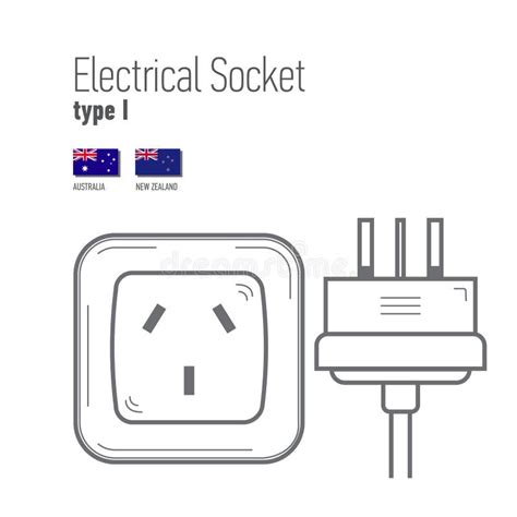 Sockets Icon Type K Ac Power Sockets Realistic Illustration Stock