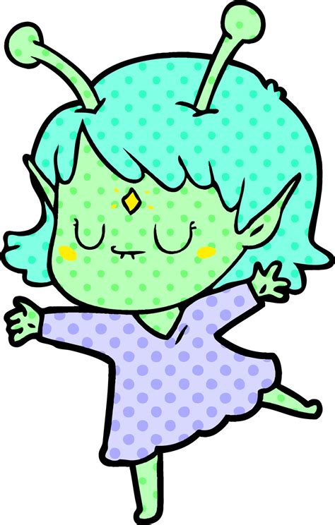 Cartoon Alien Girl 12419305 Vector Art At Vecteezy
