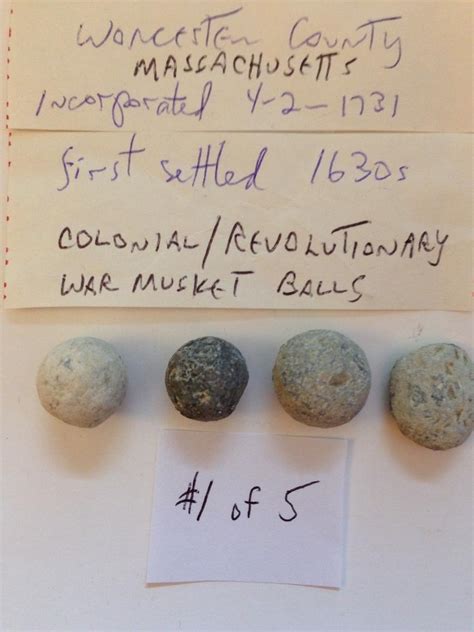 Colonial Revolutionary War Era Musket Balls Worcester Co Mass