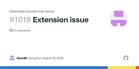 Extension Issue · Issue 1019 · Ritwickdeyvscode Live Server · Github