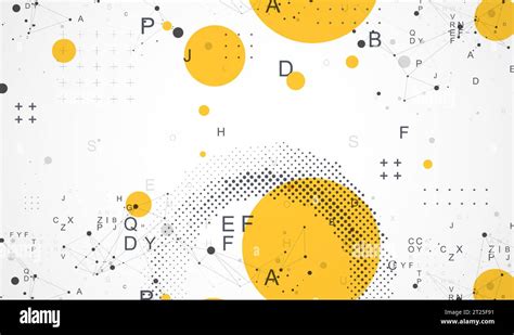 Halftone Science Background With Connecting Dots And Lines Digital Data Visualization Stock