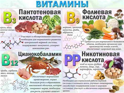 Таблица витаминов в продуктах питания Food