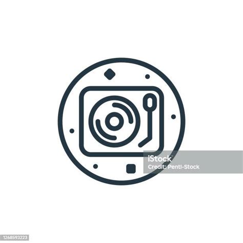 흰색 배경에 격리 된 축음기 벡터 아이콘입니다 개요 웹 사이트 디자인 및 모바일 응용 프로그램 개발을위한 얇은 라인 축음기 아이콘 얇은 선 축음기 윤곽선 아이콘 벡터