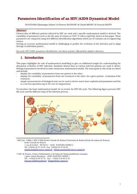 Parameters Identification Of An Hiv Aids Dynamical Model