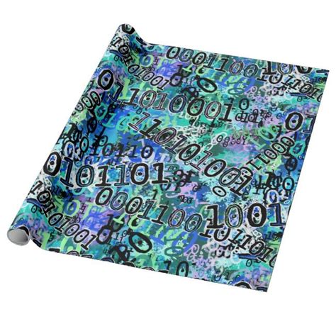 Binary Code Geek Wrapping Paper Zazzle Geek Stuff Binary Code