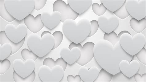 흰색과 회색 색상의 그림자가있는 구멍과 마음의 추상적 인 배경 프리미엄 벡터