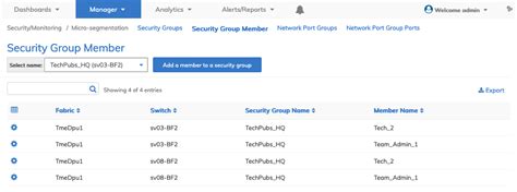 Micro Segmentation Security Group Member