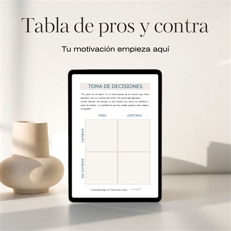 Tabla De Pros Y Contras Cristina Alvaro Psicología