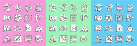 3d 프린터 Isometric 큐브 스캐너 인쇄 하우스 산업 설정 그래프 페이퍼 엔지니어링 닭 다리 및 아이콘에 대한 세트 필라멘트 를 설정합니다 벡터 3차원 형태에 대한