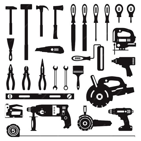 Colección De Herramientas De Trabajo De Construcción Equipo De