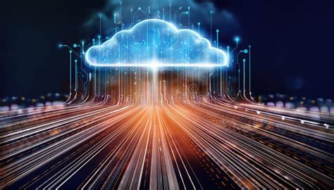 Abstract Representation Of A Cloud With A Network Overlay Showcasing