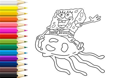 Menggambar Dan Mewarnai Keluarga Spongebob Dan Patrick Squidward Naik