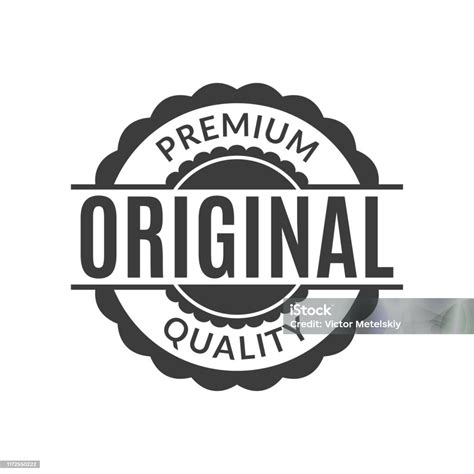 원래 프리미엄 품질의 고무 스탬프 또는 밀봉 라운드 빈티지 라벨 엠블럼 또는 배지 벡터 그림입니다 고급에 대한 스톡 벡터 아트
